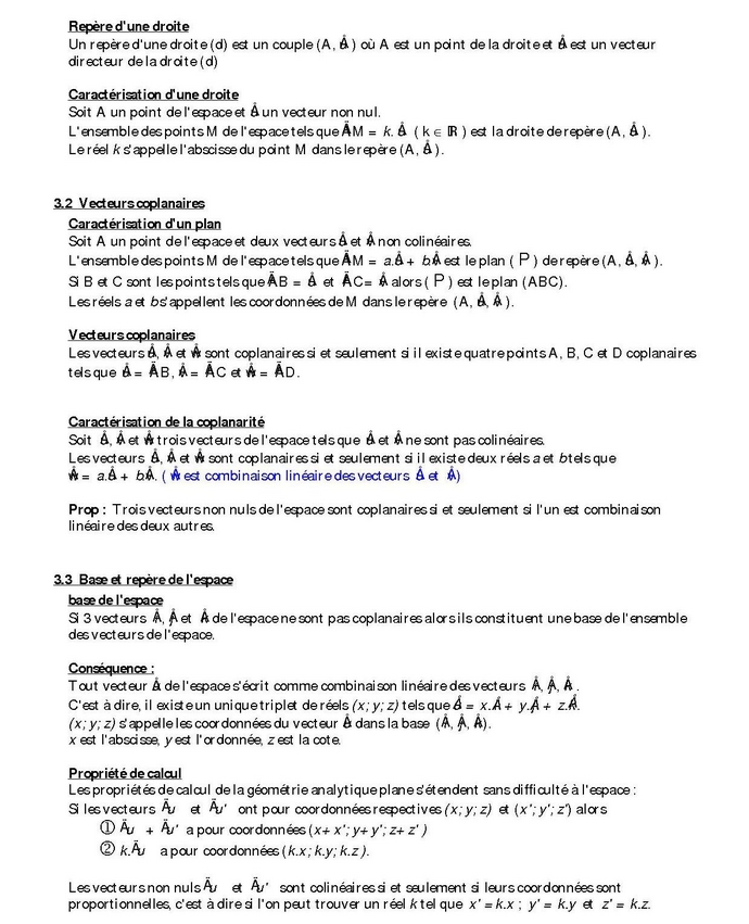 Position relative de deux droites dans l'espace : cours de maths en 1ère S