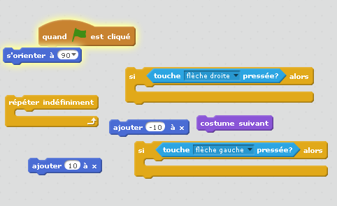 Mission n°1 : déplacement du lutin avec scratch.